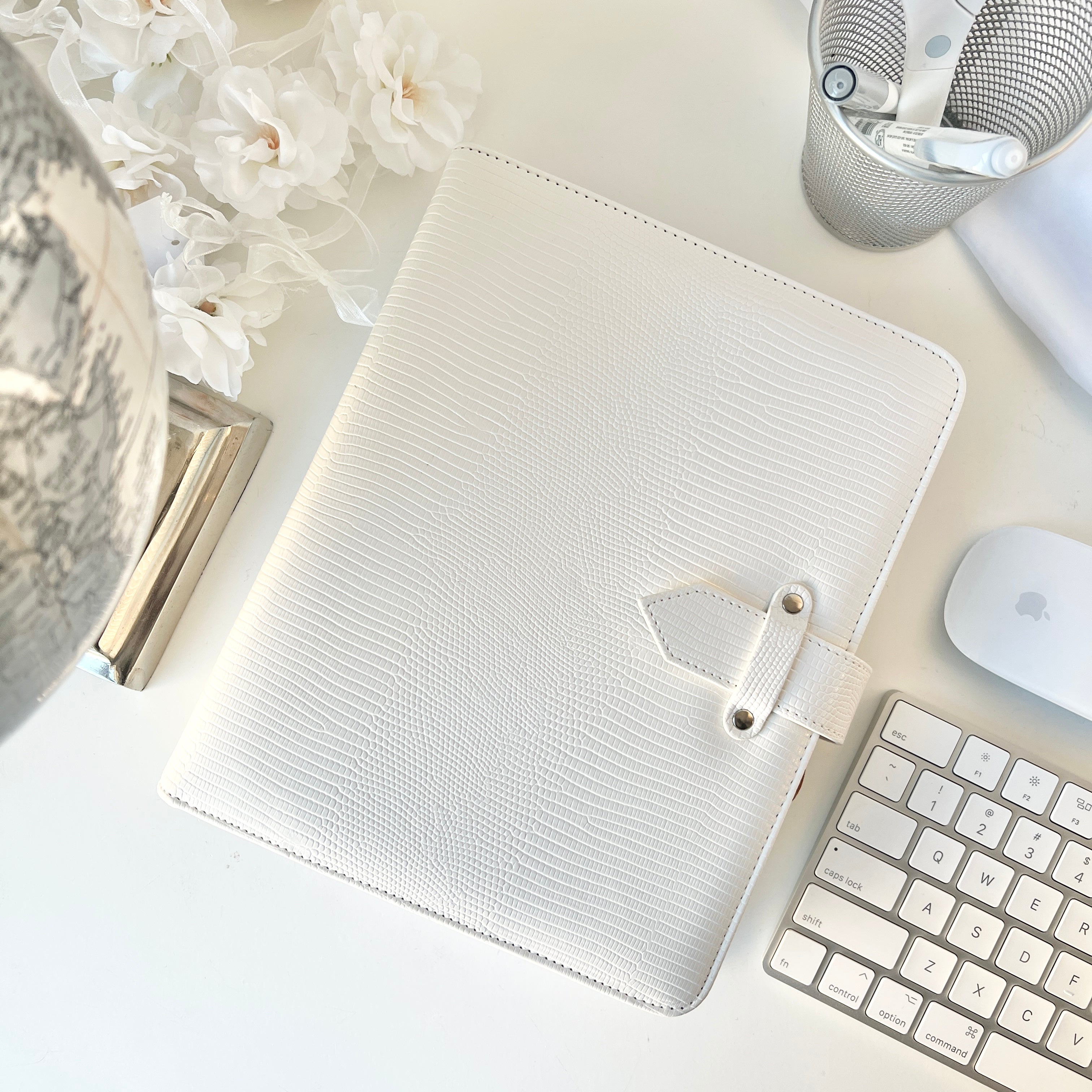 Amelia Simulated Leather Strap Ring Classic Binder - Bone | Tonya Plans ...