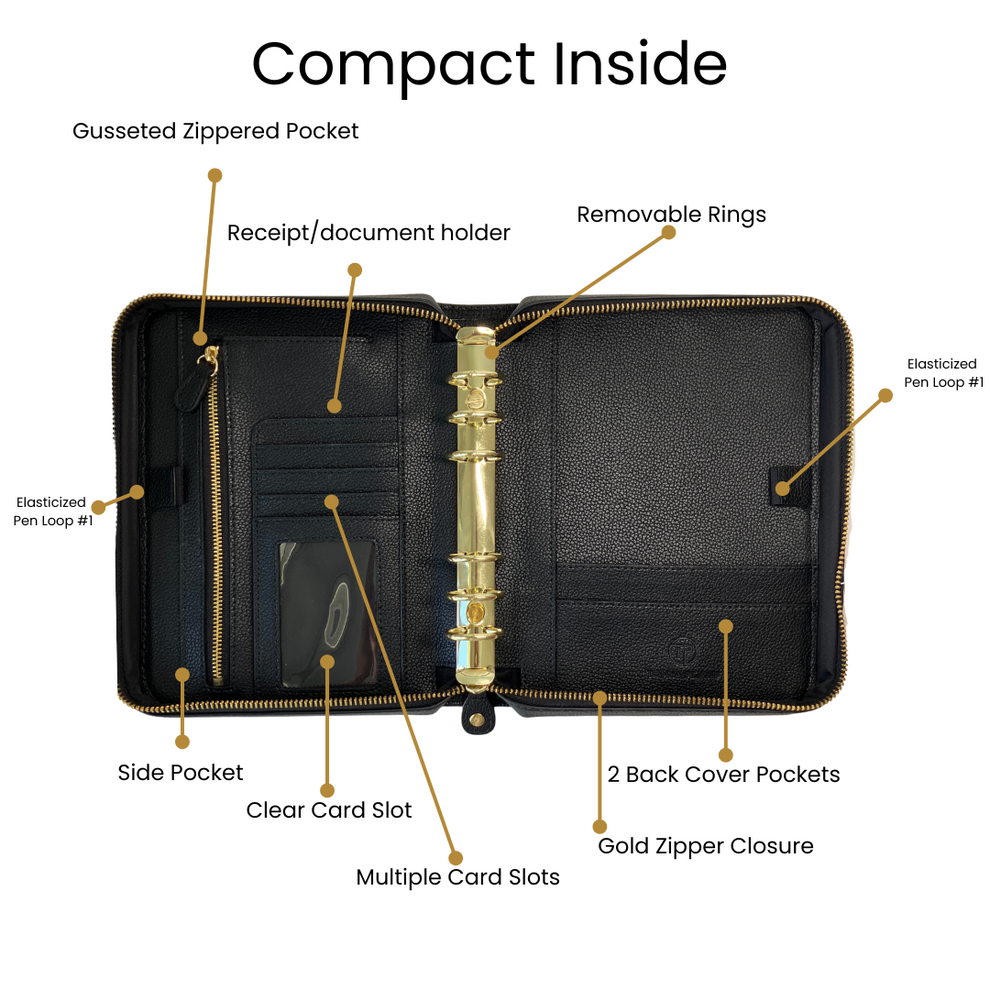 Nico Leather Zipper Binder – TonyaPlans