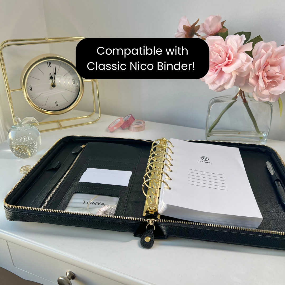 Classic A5 Light Gold Removable 7 Planner Binder Replacement Rings - 1 ...